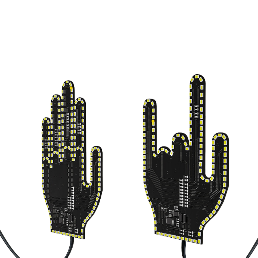 Car Finger LED Gesture Flashing Lights